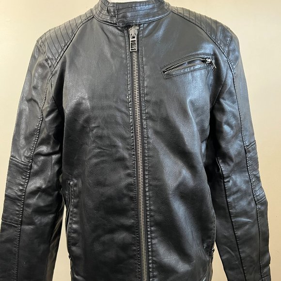 Black Rivet | Jackets & Coats | Mens Black Rivet Faux Leather Jacket ...